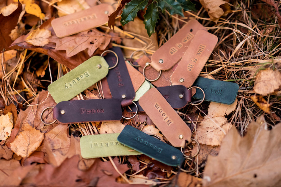 Custom leather keychains store